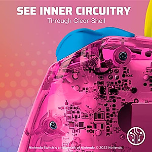 PDP Gaming Rock Candy Wired Power Nintendo Switch Pro Controller, Officially Licensed Lite/OLED Compatible Gamepad, Super Mario Brothers - Bubblegum Princess Peach (Pink)