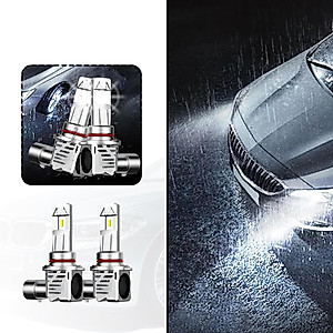 UGSHY 2 PCS 9005 HB3 Car LED Front Light, Super Bright Car LED Bulbs Kits, White Light Fog Light, Aluminum High Beam, Universal Automobile IP65 Waterproof Bulbs Replacement, UGDD1701WH-9005/HB3