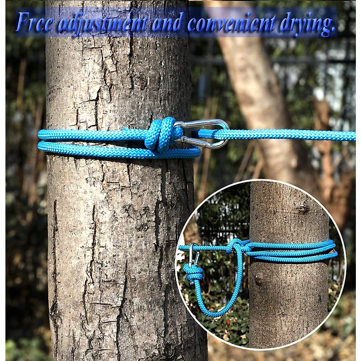 BanYakong Clothesline Clothes Drying Rope Portable Travel Clothesline Adjustable for Indoor Outdoor Laundry Clothesline, Perfect Windproof Clothes Line, Hanger for Camping Travel & Home Use(White)