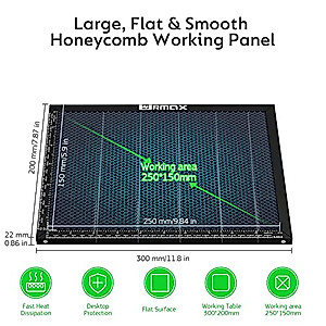 URMAX Honeycomb Working Table, Premium Honeycomb Laser Bed for Laser Cutter Engraver, Honeycomb Working Bed for Fast Heat Dissipation Desktop-Protecting with Aluminum Plate, 11.81"x 7.87"x 0.87"