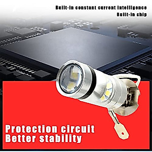 cueclue Pack-2 H1 LED Car Fog Light Bulb, 12V 100W High and Low Beam, 7500K 360° Beams Car Headlight for Most Cars SUVs Trucks (White)