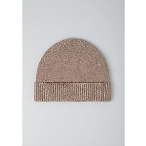 Style Republic Women’s Ribbed Cuff Beanie, 100% Cashmere, Soft & Stretchy with Ribbed Edge, Warm Hat for Winter (Nougat)