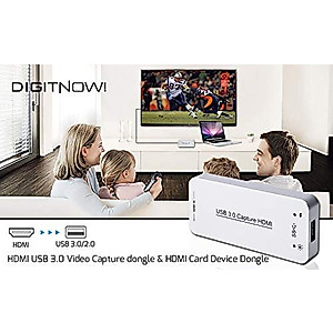 Video Capture Card, HDMI to USB 3.0 Capture Card, Analog Video Capture Dongle Device, Full HD 1080p 60FPS Live Streaming and Recording for Switch PS5 PS4 Xbox, Compatible with Windows Linux Mac OS