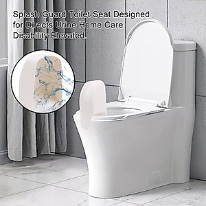 Rugam Splash Guard Toilet Seat Design for Directs Urine Home Care Disability Elevated Fits Most Toilet Seats - measures 14.0 x 6.0 x 4.0 inches White