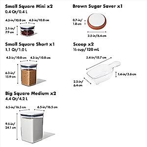 OXO Good Grips 8-Piece Baking Essentials POP Container Set, White