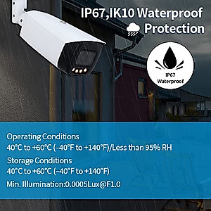 EmpireTech 4K 8MP 1/1.2" CMOS Ultra Low Light Full-Color AI IP Camera Warm LED Bullet SMD 3.0 IP67 Weatherproof, Built-in Mic and Speaker,ePOE and POE, SMD Plus,Face Detection,IPC-Color4K-X 3.6mm