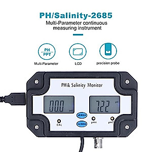 Alvinlite Water Quality Meter, PH & Temperature 2-in-1 Monitor Meter, Dual Display Water Quality Monitoring Kit High Accuracy for Aquarium Hydroponics Pools Tanks Spa(110V)