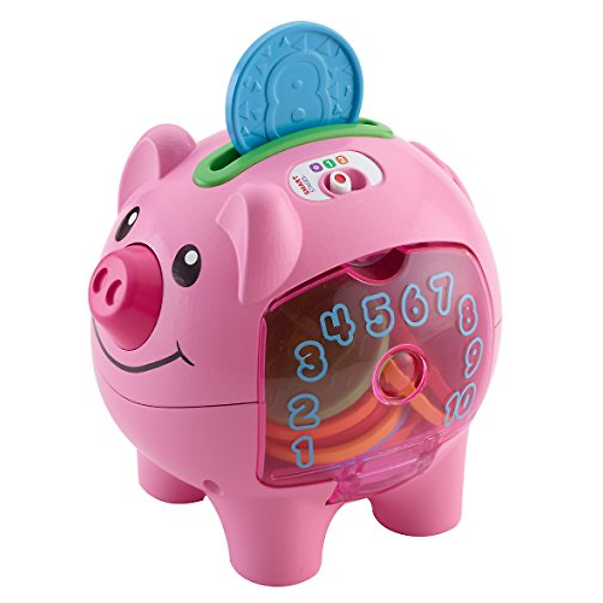 Fisher-Price Laugh & Learn Baby Learning Toy Smart Stages Piggy Bank With Music & Phrases For Infant To Toddler Ages 6+ Months