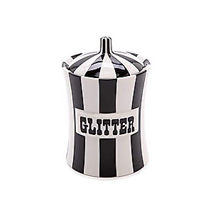 Jonathan Adler Glitter Canister, Black/White, One Size
