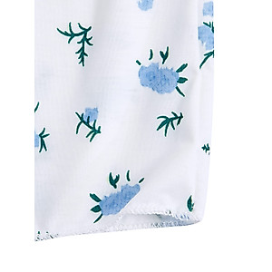 Verdusa Women's 2-Piece Button Down Short Sleeve Ditsy Floral Button Front Sleepwear Loungewear PJ Set White S