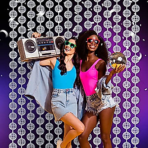 MANSTARSI Disco Party Decorations, 2 Pack Disco Ball Photo Booth Props,3.3x6.6 ft Silver Foil Fringe Curtains, Photo Backdrop for The 70s & 80s Party, Last Disco Bachelorette Party Decor