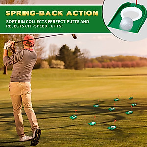 Sotiff 9 Pack Golf Putting Cup and Flag Plastic Golf Hole Training Aids Golf Training Putters for Indoor Outdoor Men Women Office Backyard Garage Accessories(Red)