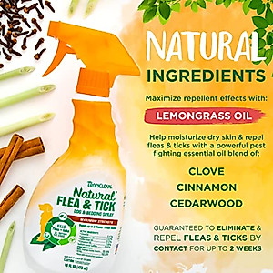 TropiClean Natural Flea and Tick Spray for Dogs & Bedding Maximum Strength Flea Spray for Home Family-Friendly & Safe Made in the USA 16oz