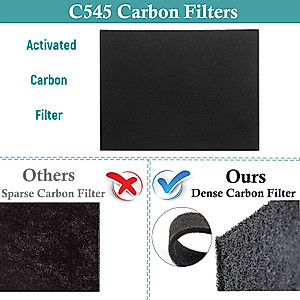 FFsign C545 True HEPA Replacement Filter S for Winix C545, 2 Pack H13 Grade 1712-0096-00 Filter S & 10 Pack Activated Carbon Filters
