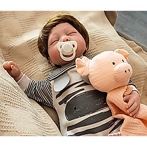 Ickles Pig Baby Lovey Security Blanket Organic Cozy Soft Muslin 100% Cotton Blanket for Girls and Boys Unisex Animal Design Warm Peach Lightweight Easy Care