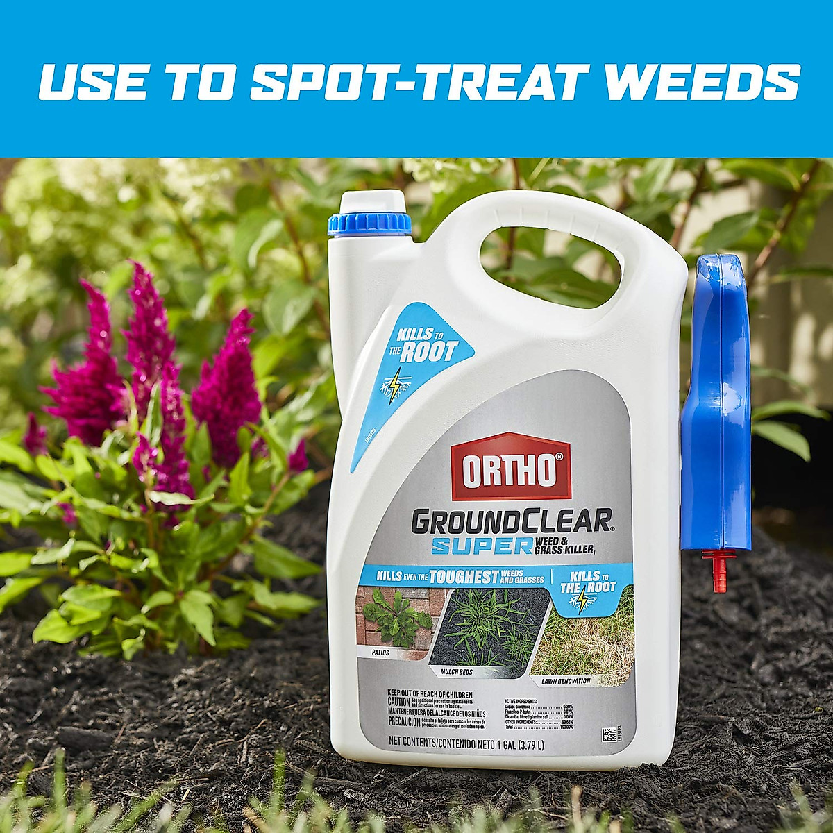 Ortho GroundClear Super Weed and Grass Killer1: Eliminates Tough Weeds and Grass, Ready-To-Use, Fast-Acting, 1 gal.