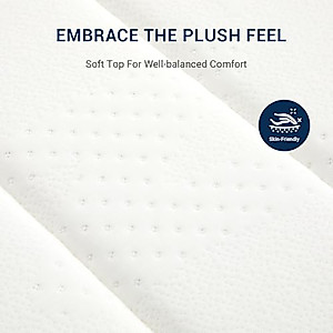 Avenco 10 Inch Queen Mattress, Hybrid Mattress in a Box with Independent Spring, Soft and Comfort Medium Firm Queen Size Mattress, Edge Support, Pressure Relief, Back Pain Relief, CertiPUR-US.