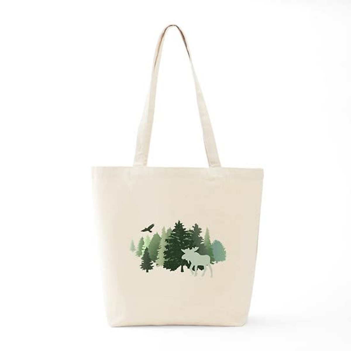 CafePress Moose In The Forest Tote-Bag Natural Canvas Tote-Bag,Shopping-Bag