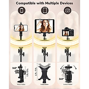 Pixel 18" Ring Light with Stand and Wireless Remote, Light Ring with iPad Holder/Phone Holder/Selfie Remote/Carrying Bag, 60W 3000-5800K CRI≥97 Circle Light for YouTube, TikTok, Self-Portrait