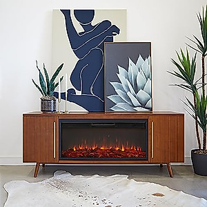 Morris 72" Landscape Electric Fireplace TV Stand in Vintage Black Maple by Real Flame