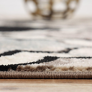 Superior Indoor Small Area Rug, Jute Backed, Perfect for Living/ Dining Room, Bedroom, Office, Kitchen, Entryway, Modern Geometric Trellis Floor Decor, Viking Collection, 2' x 3', Ivory