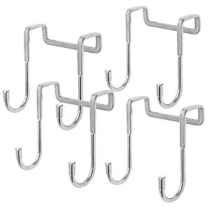 DEALSCHIC Over The Door Hooks, 4 Pack Shower Hooks Towel Hanger for Glass Door, Towel Hooks for Kitchen Bathroom Cabinets Cupboards, Stainless Steel Utility Hooks Fitting Wide and Thin Doors (White)