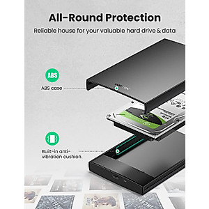 UGREEN USB C Hard Drive Enclosure USB C 3.1 Gen 2 to SATA Adapter for 2.5" SATA SSD HDD 6Gbps High-Speed Support UASP SATA III Compatible with MacBook Pro Air WD Seagate Toshiba Samsung Hitachi
