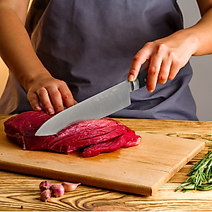 CHUYIREN Japanese Chef Knife 9.5 inches, Professional Gyuto Chef Knife, Sharp Sashimi Knife with Black Ergonomic Handle, Sushi Knife for Household or Valentines Day Gifts