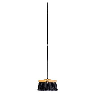 Fuller Brush Wooden House Broom - Heavy-Duty Wide Wood Sweeper Head with Long Bristles for Sweeping Indoor-Outdoor and 2-Pc Black Steel Handle - Available in 2 Sizes Perfect for Household & Yard Use