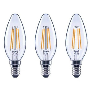 EcoSmart 60-Watt Equivalent B11 Dimmable Energy Star Clear Filament Vintage Style LED Light Bulb Daylight (3-Pack)