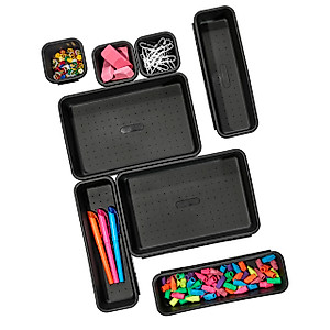 madesmart 8-Piece Interlocking Bin Pack - Granite | VALUE COLLECTION | Customizable Multi-Purpose Storage | Durable | Easy to Clean | BPA-Free (59601)