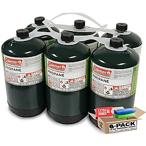 Propane Tank 6 Pack Fuel Cylinders 16oz | with Golden Lion Bonus