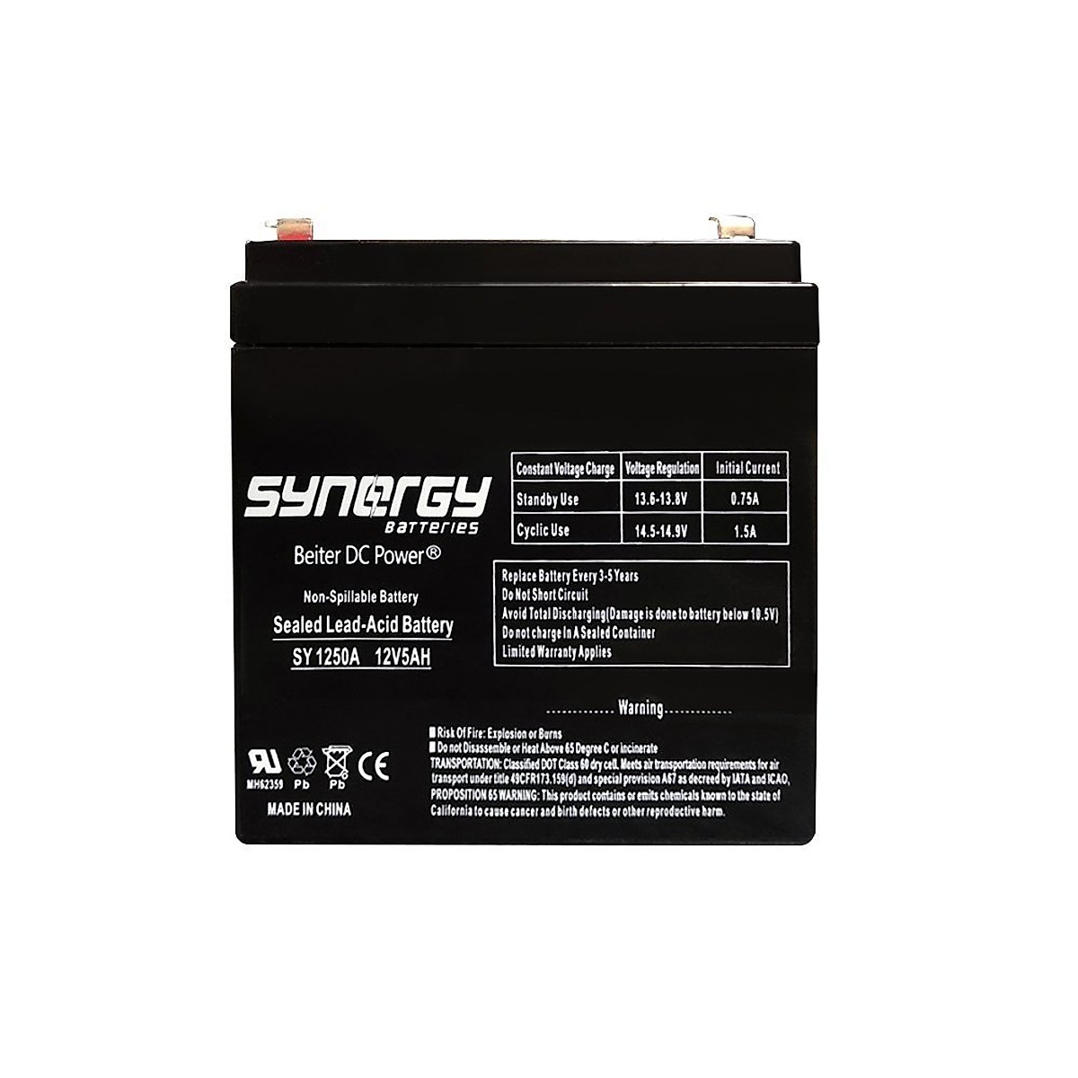 SigmasTek DJW12-4.5 12 Volt 5 AmpH SLA Replacement Battery with F1 Terminal