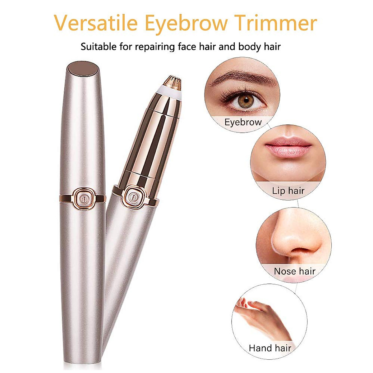 Rechargeable Eyebrow Trimmer Painless Precision Eyebrow Hair Remover Portable Electric Eyebrow Razor Tool for Women