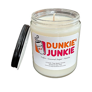 Highly Scented Dunkie Junkie Candle - Pet Friendly - All Natural - Hand Poured. (8 oz)