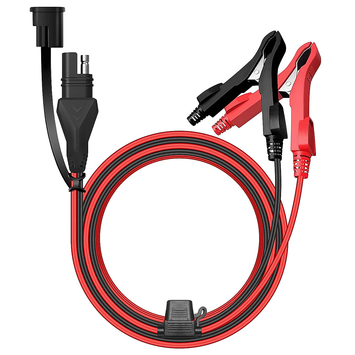 SUNER POWER Waterproof SAE Alligator Clips Cable, SAE Plug to Battery Clamp Cord with 10A Fuse, Perfect for Solar Panl Car Marine Motorcycle - 5FT/16AWG