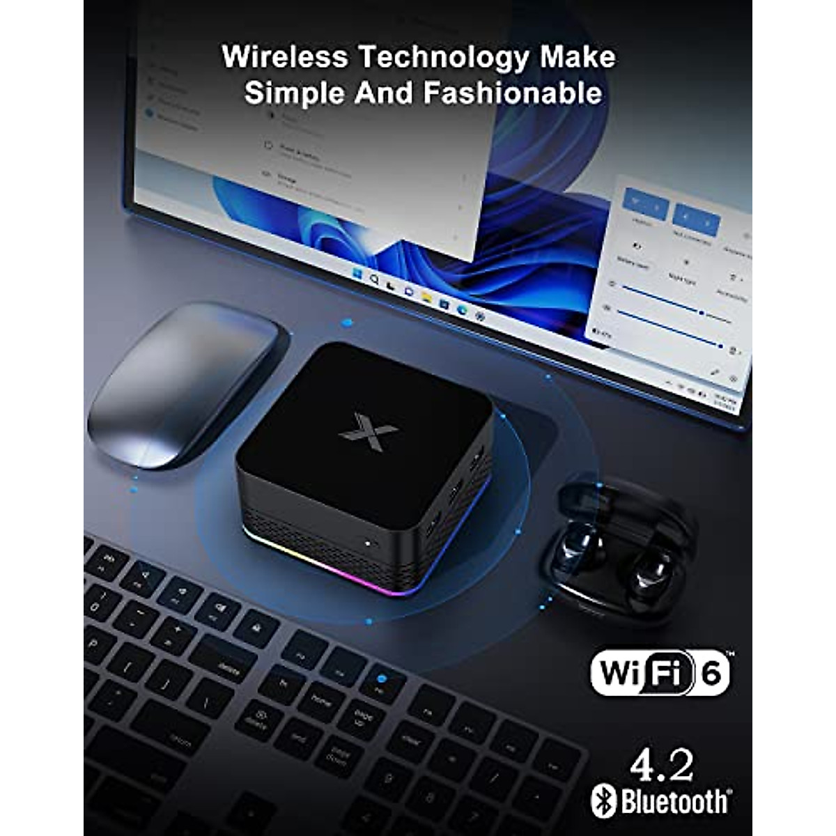 2023 New Mini PC 16GB DDR5 512GB M.2 SSD Windows 11 Pro Intel Alder Lake N95(up to 3.4Ghz) 4-Core CPU Mini Desktop Computer Support RGB Light HDMI 4K 2.4G/5G WiFi Bluetooth 4.2 Gigabit Ethernet