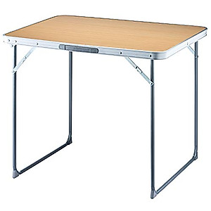 FUNDANGO Portable Table Lightweight Foldable with Handle Steel Frame Fold Up Small Desk for Camp, Outdoor, Beach Side, Picnic, 31.5x23.6x26.8Inches, Yellow, 31.5"x23.6"x26.8"