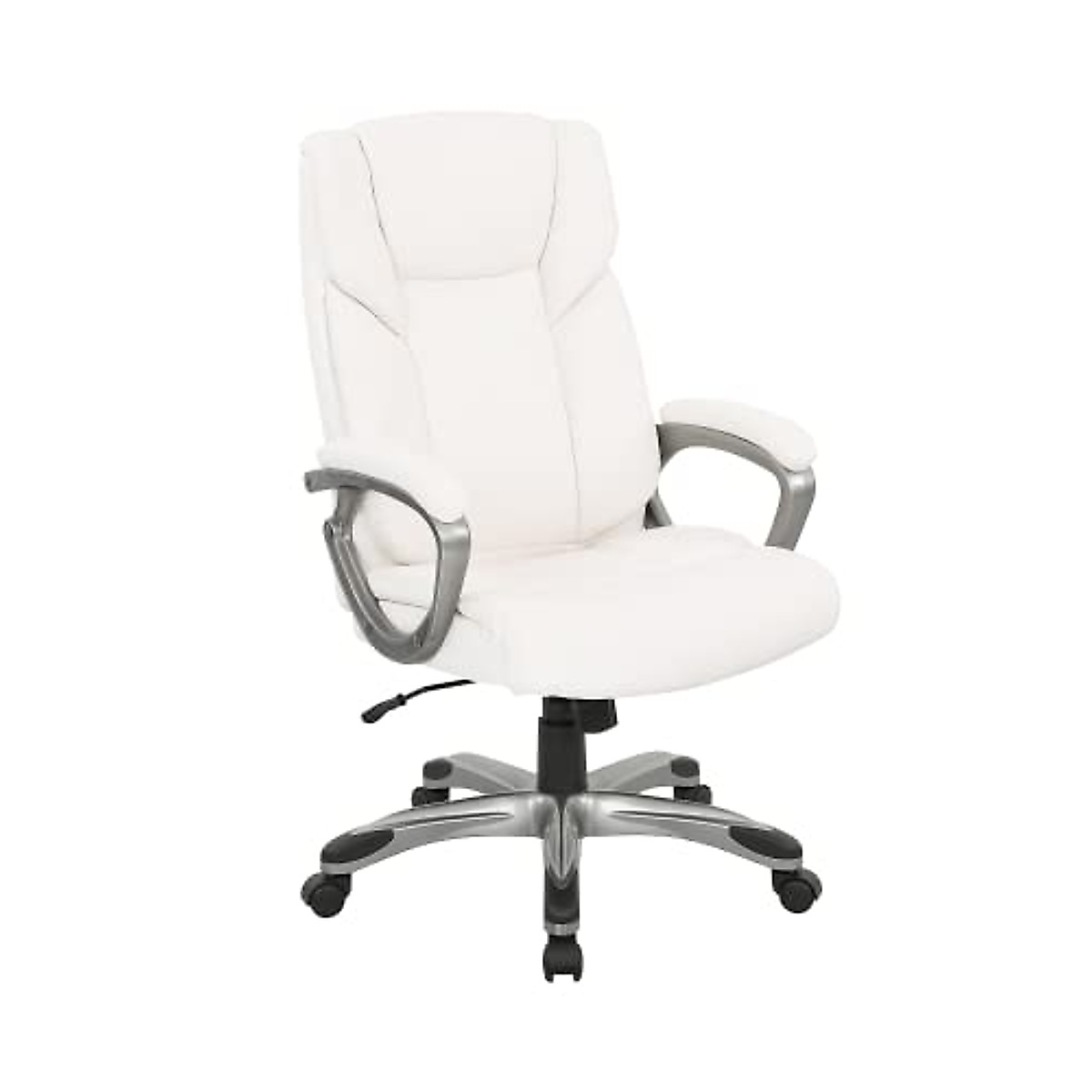 Amazon Basics High-Back Bonded Leather Executive Office Computer Desk Chair, 29.13"D x 25.59"W x 41.34"H, Cream