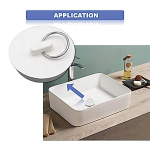 Joyangy Pack of 2 Rubber Drain Stopper, 1-1/4 Inch to 1-3/8 Inch Bathroom Sink Stopper, Universal Bathtub Drain Plug with Hanging Ring for Bathroom Kitchen Sink Tub Drain