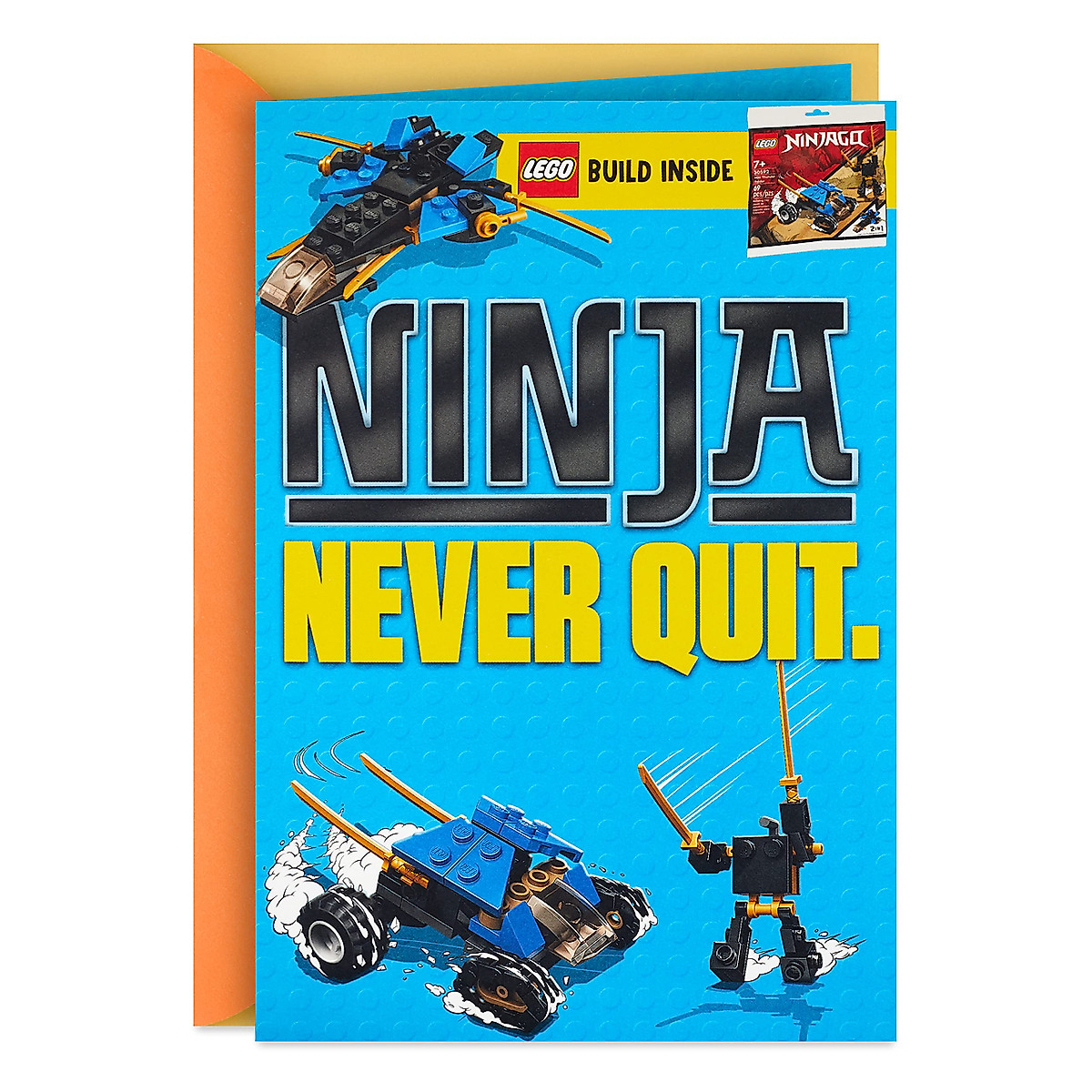 Hallmark Birthday Card for Kids with Legos (Ninjago Mini Thunder Raider Building Kit, Ages 7 and Up)