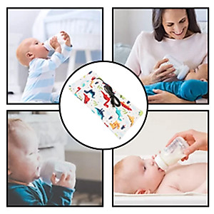 Portable Bottle Keep Warm, USB Travel Milk Heat Keeper Cotton Spandex Blend No Fluorescent Agent Baby Bottle Keep Warmer for Baby Milk (Dinosaur)