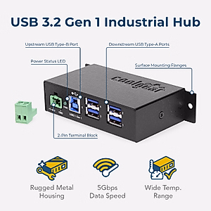 4 Port USB 3.2 Gen 1 Powered Hub w/ESD Surge Protection
