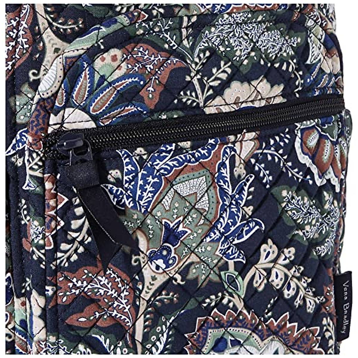 Vera Bradley Women's Cotton Small Backpack, Java Navy Camo - Recycled Cotton, One Size