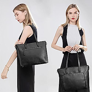 S-ZONE Women Genuine Leather Tote Bag Top Handle Satchel Shoulder Purse Large Handbag for Work Travel