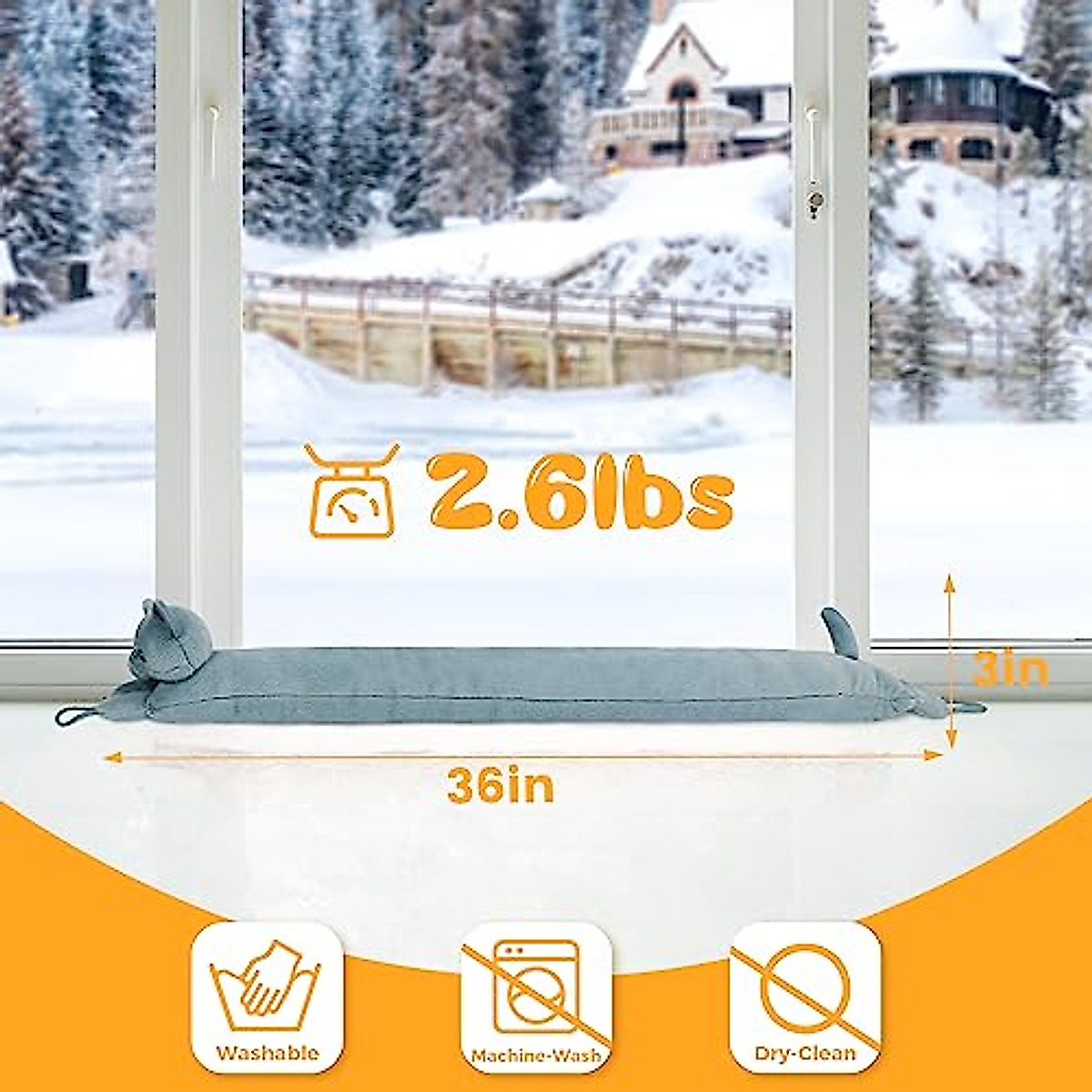 NABOWAN Under Door Draft Stopper 36 inch - Adorable Cat Heavy Duty Under Door Draft Blocker for Door & Window, Animal Draft Stoppers for Bottom of Door