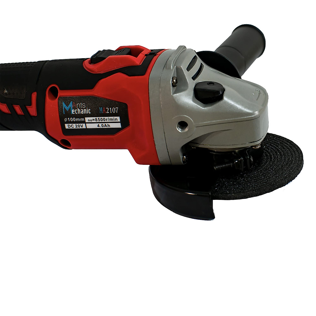 MechanicAnts 20V Cordless Angle Grinder, fit 4" discs with 5/8" arbor hole (M10 x 1.5mm thread shank),Metal & wood Cut Off Tool/Polish Tool With 4.0Ah Battery & Quick Charger