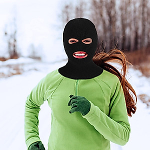 Geyoga 6 Pieces 3 Hole Balaclava Ski Winter Knitted Full Face Cover for Outdoor Sports (Bright Colors)