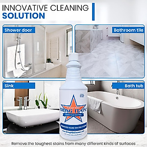 Bring It On Cleaner Hard Water Stain Remover, Shower Door Cleaner, Clean Tile and Grout, Windows, Fiberglass, Tubs, Chrome,32 Ounce.