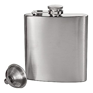 TRUE Stainless Steel Metal Men and Women Drinking Flasks for Vodka Whiskey Tequila Rum Cocktails, Travel, Backpacking, 6 oz, Set of 1, Silver
